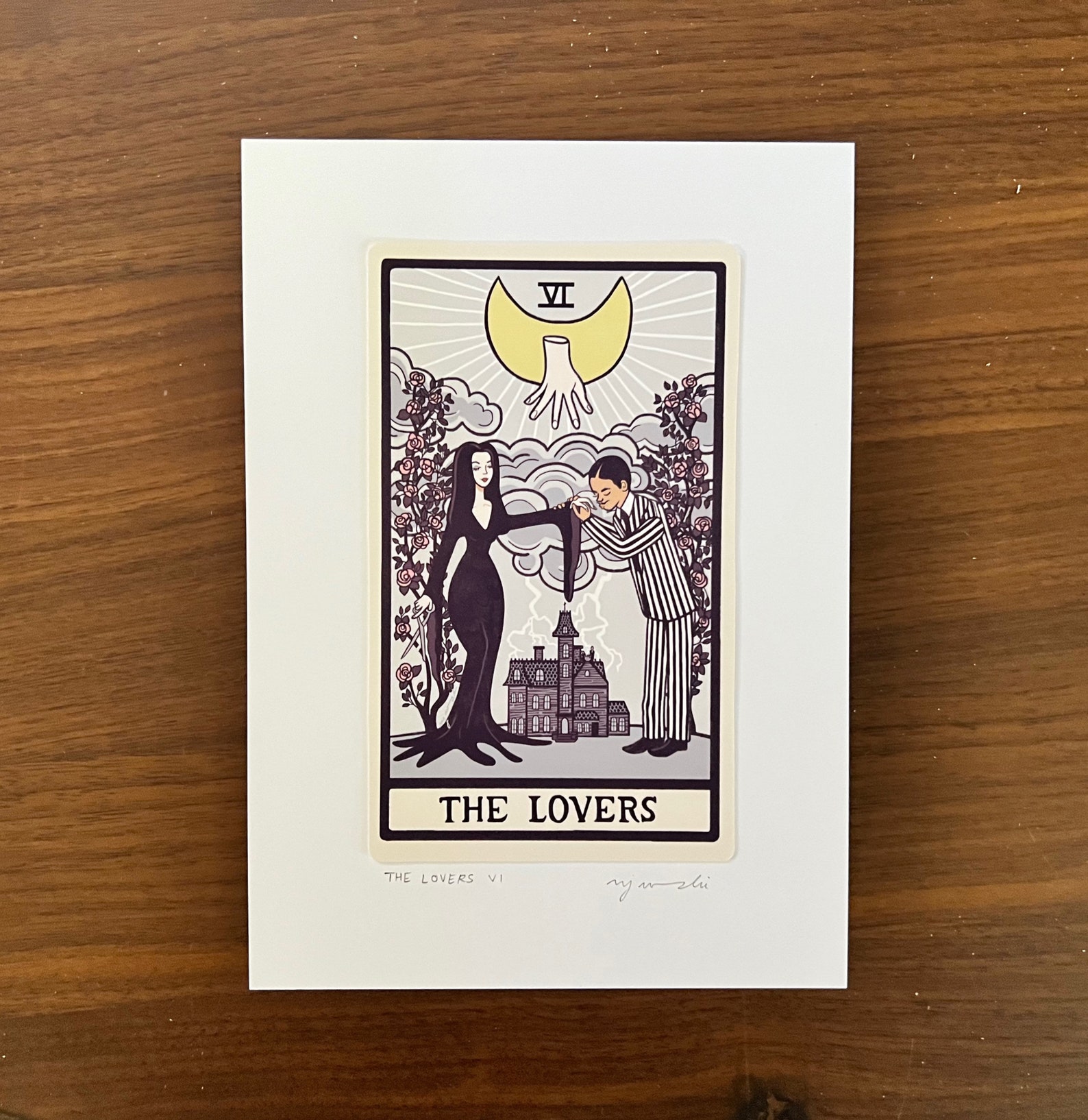 The Lovers VI Tarot Card Art Hand-cut Art Card Mounted on - Etsy