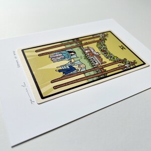 Four of Wands - Tarot Card Art - Hand-cut Art Card Mounted on 5x7 ...