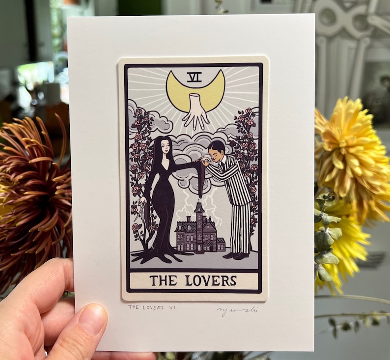 The Lovers VI Tarot Card Art Hand-cut Art Card Mounted on - Etsy