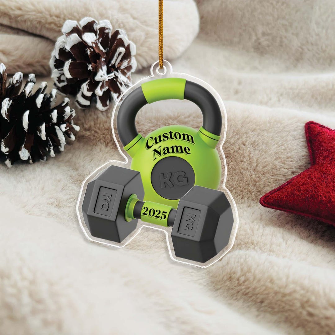 Gym Christmas Ornament, Fitness Gift, Fitness Ornament Gift for Trainer ...