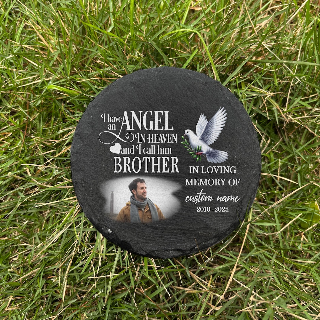 Brother Memorial Stone, Human Grave Marker, Memory of Loved Brother ...
