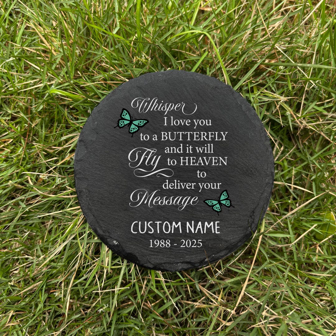Personalized Memorial Stone, Butterfly Memorial Gifts, Memorial Human ...