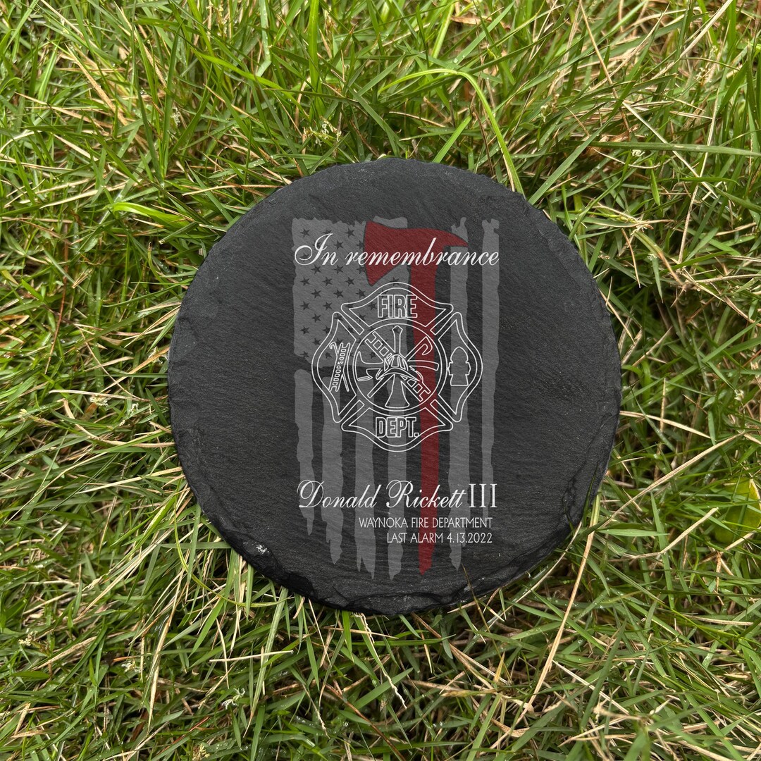 Fireman Memorial Stone, Firefighter Loss Sympathy Gifts, Bereavement ...