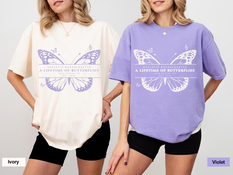 Custom A Lifetime of Butterflies Bachelorette T-shirt, Team Bride Club ...