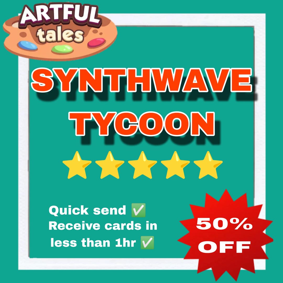 SYNTHWAVE TYCOON Mono Go 5 Star Sticker Card - Etsy