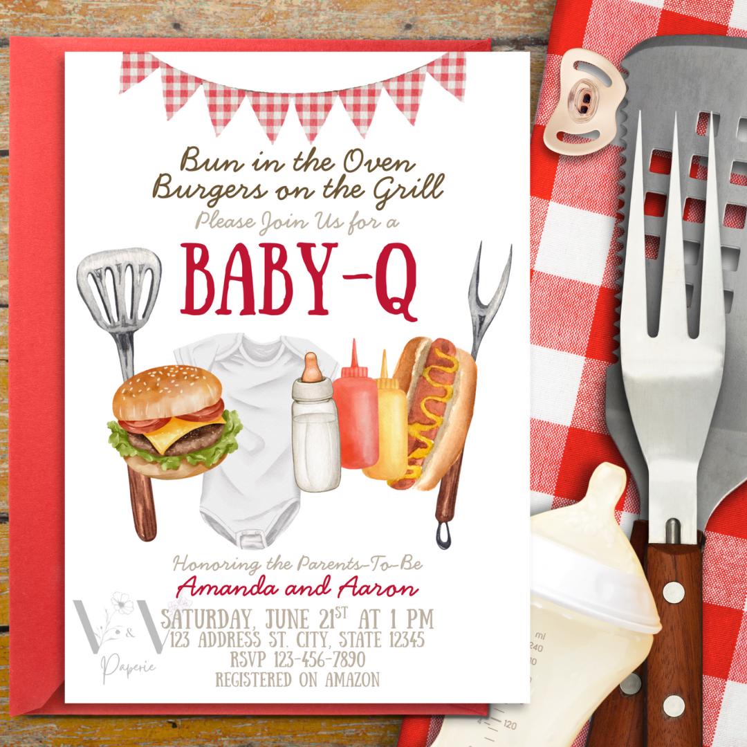 Baby-q Baby Shower Invitation Template, BBQ Baby Shower Invitation ...