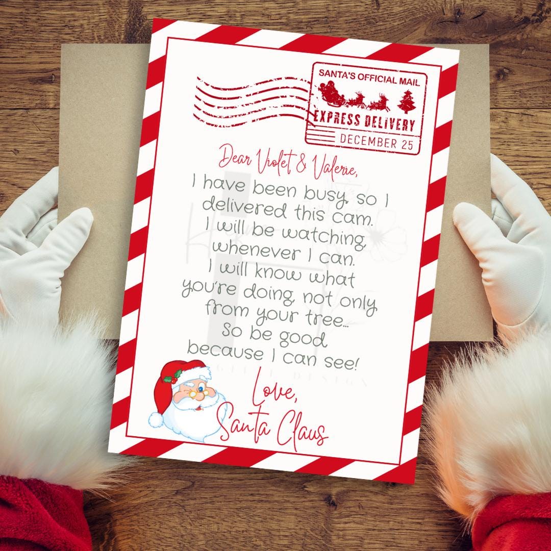 Santa Cam Letter, Santa Cam Letter for Kids, Christmas Santa Camera ...