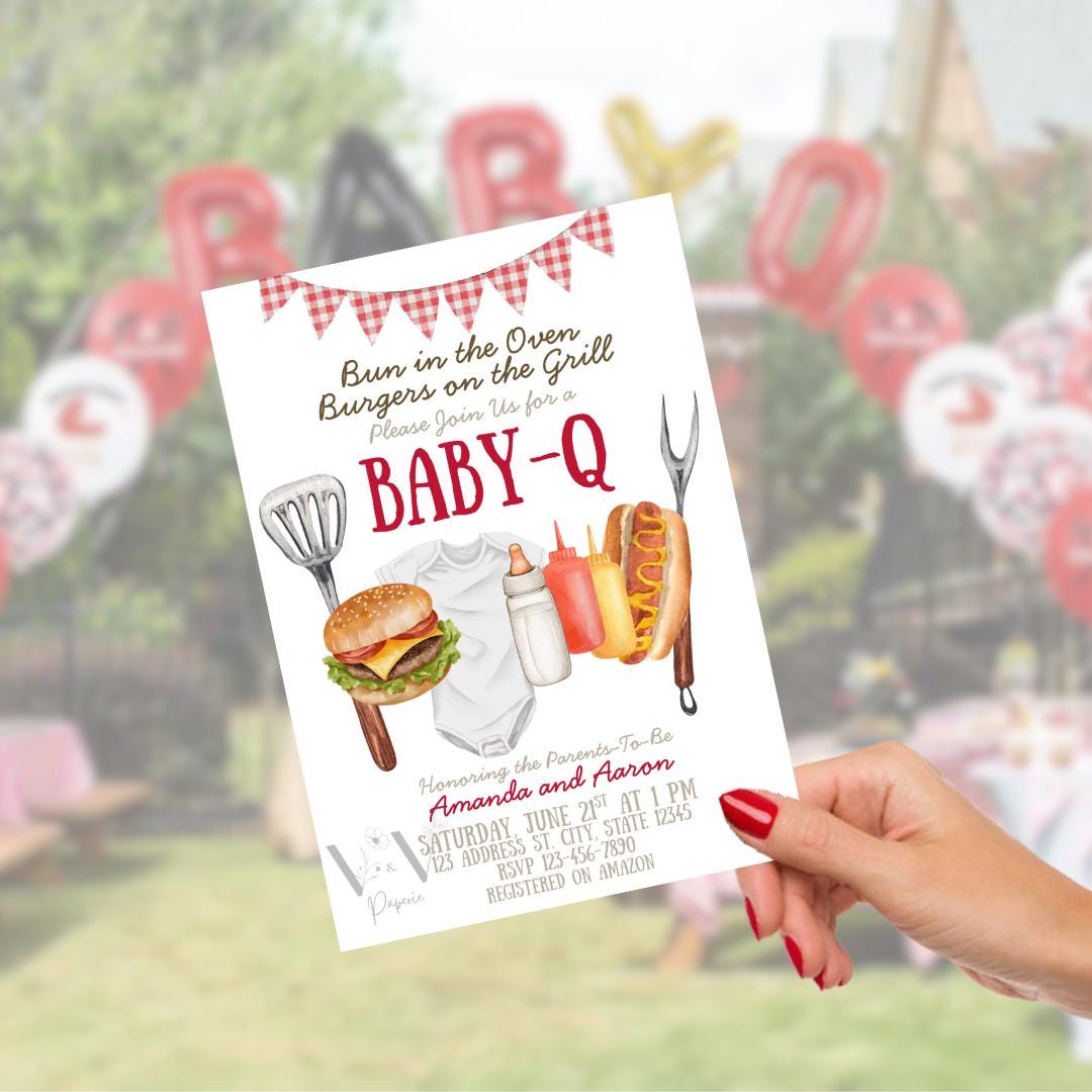 Baby-q Baby Shower Invitation Template, BBQ Baby Shower Invitation ...