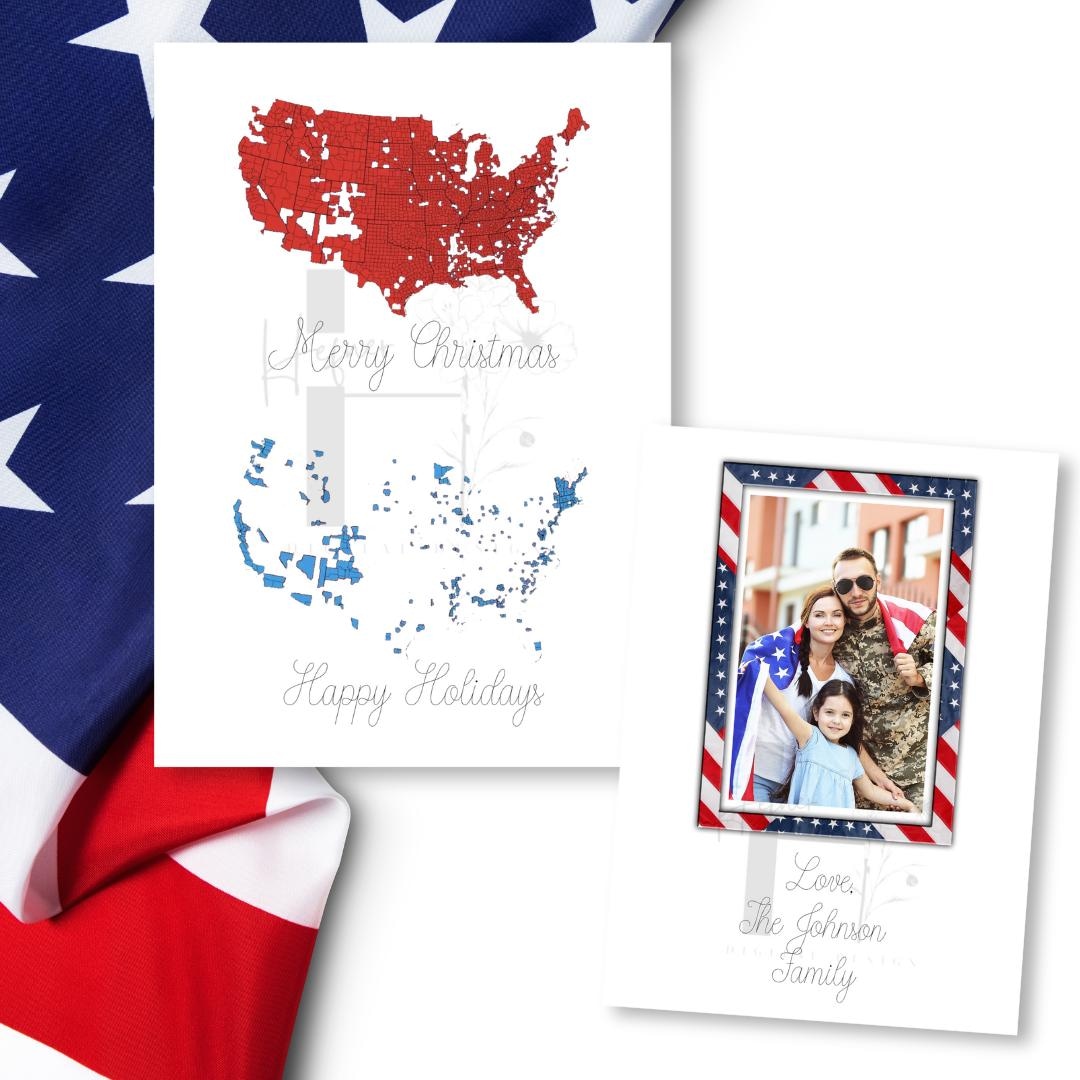 2024 Election Map Christmas Card, Red Wave Christmas Card, Voters ...