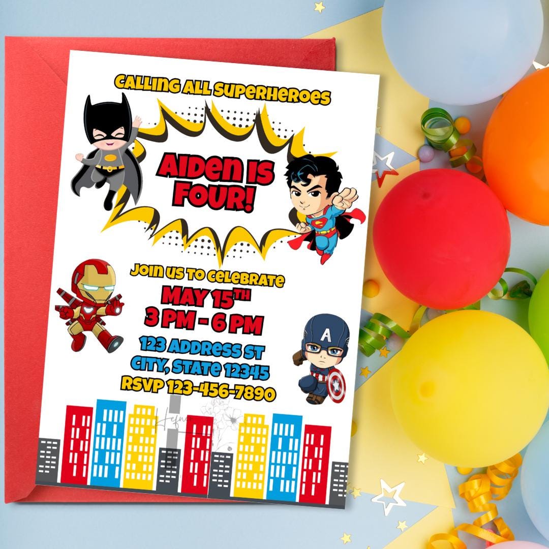 Superhero Birthday Party Invitation Template, Calling All Superheroes ...