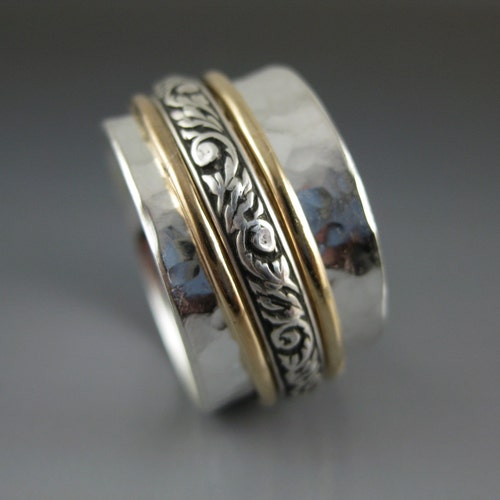 Spool Ring Sterling Silver Spinner Worry Ring Anxiety Ring | Etsy