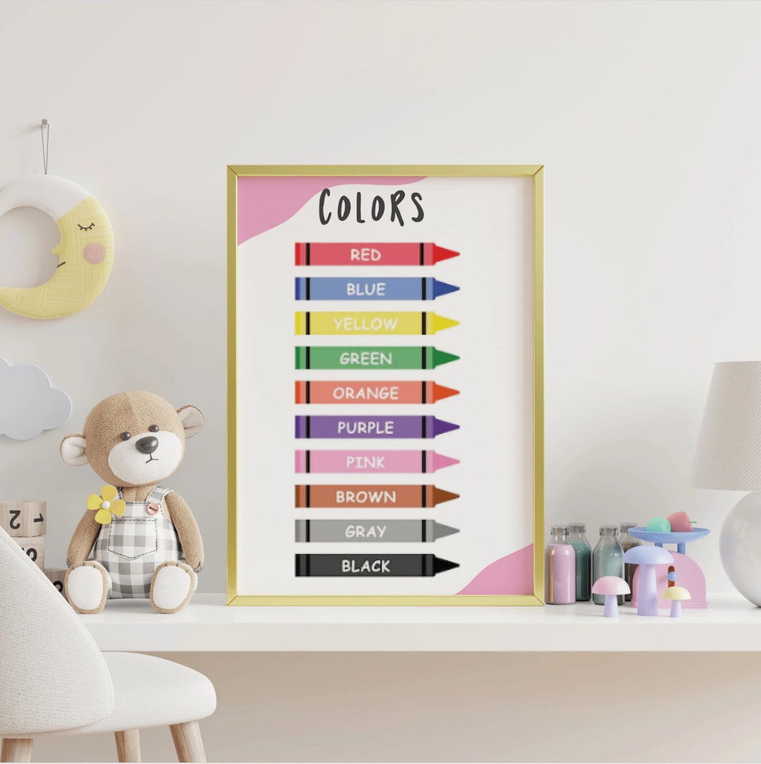 Primary Colors Educational Printable | Nursery Wall Art for Kids ...