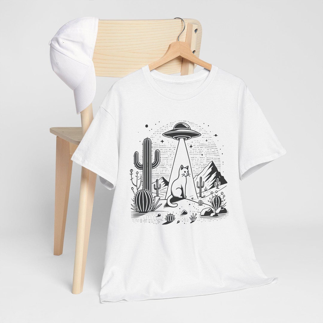 Funny Cat Shirt,cute Cat Shirt,alien Cat Shirt,ufo Abduction Tee,funny ...