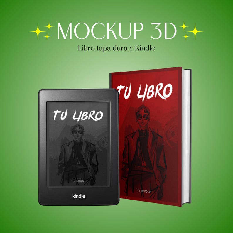 3D Mockup Book and Kindle - Etsy