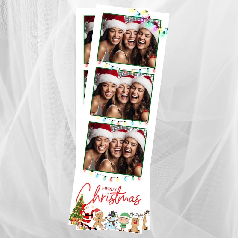 2x6 Merry Christmas Festive Photo Booth Template - Etsy