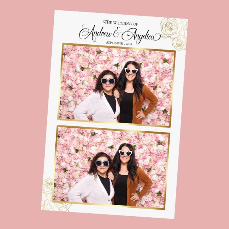 Elegant Gold Wedding Photo Booth Template: 4x6 Vertical (digital ...