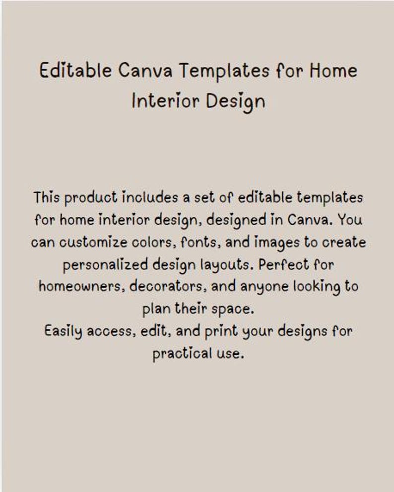 Editable, Printable Home Interior Design Template | Customizable ...