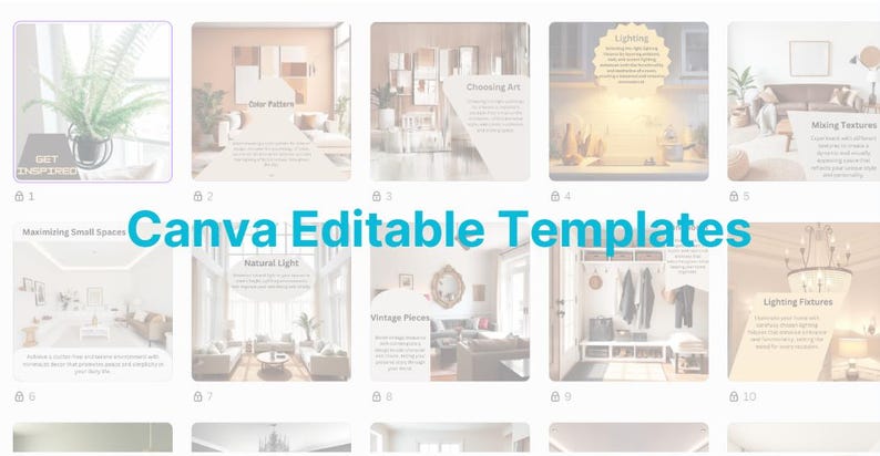 Editable, Printable Home Interior Design Template | Customizable Digital Download for House ...