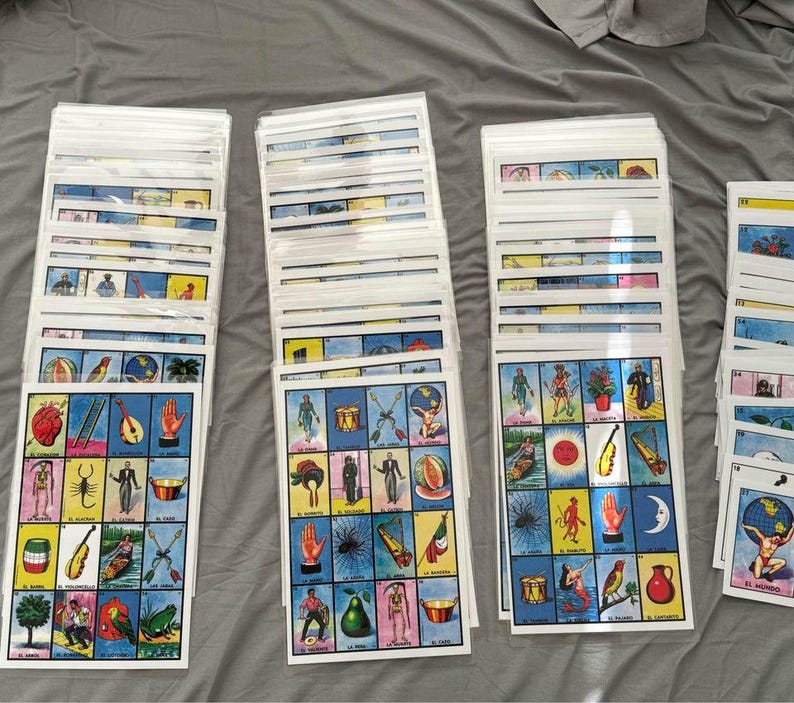 Mexican Loteria Game Set: Laminated Cards for 30-200 Players, Water ...