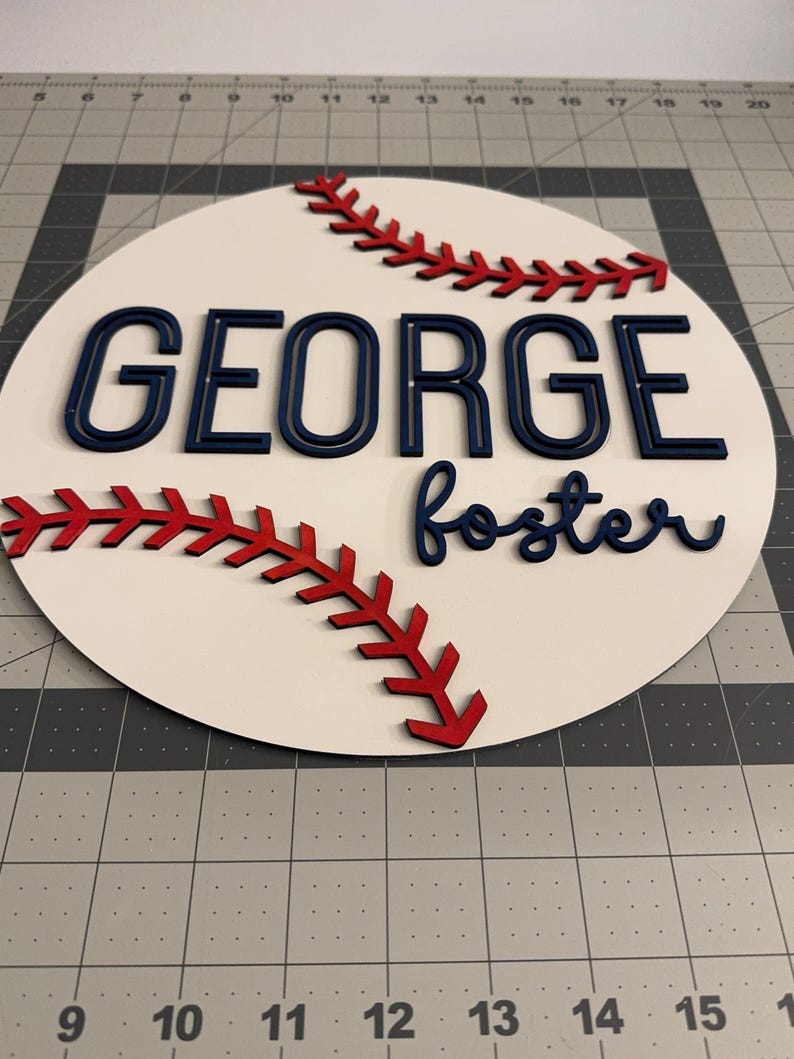 Round Baseball Name Sign, Personalized Wood Sign, Personalized Baseball ...