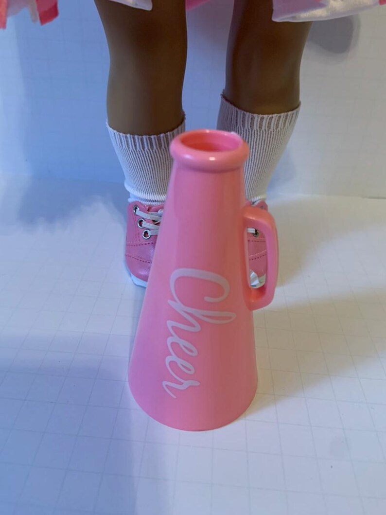 18" Doll Pink Cheerleading Outfit: Dress, Pom Poms, Shoes & Megaphone ...
