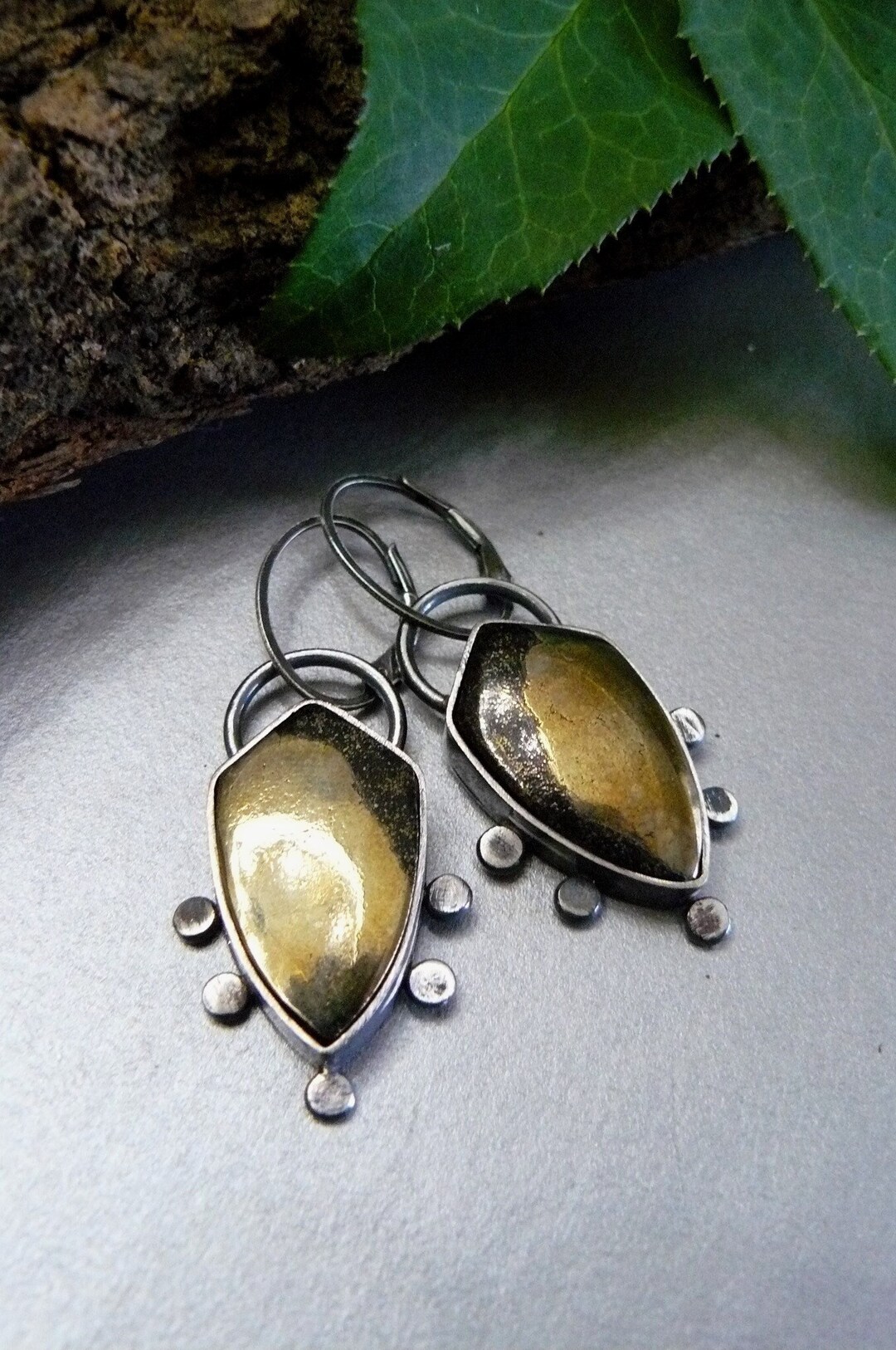Desert Hills - Apache Gold, Gemstone, Earrings, Sterling Silver ...