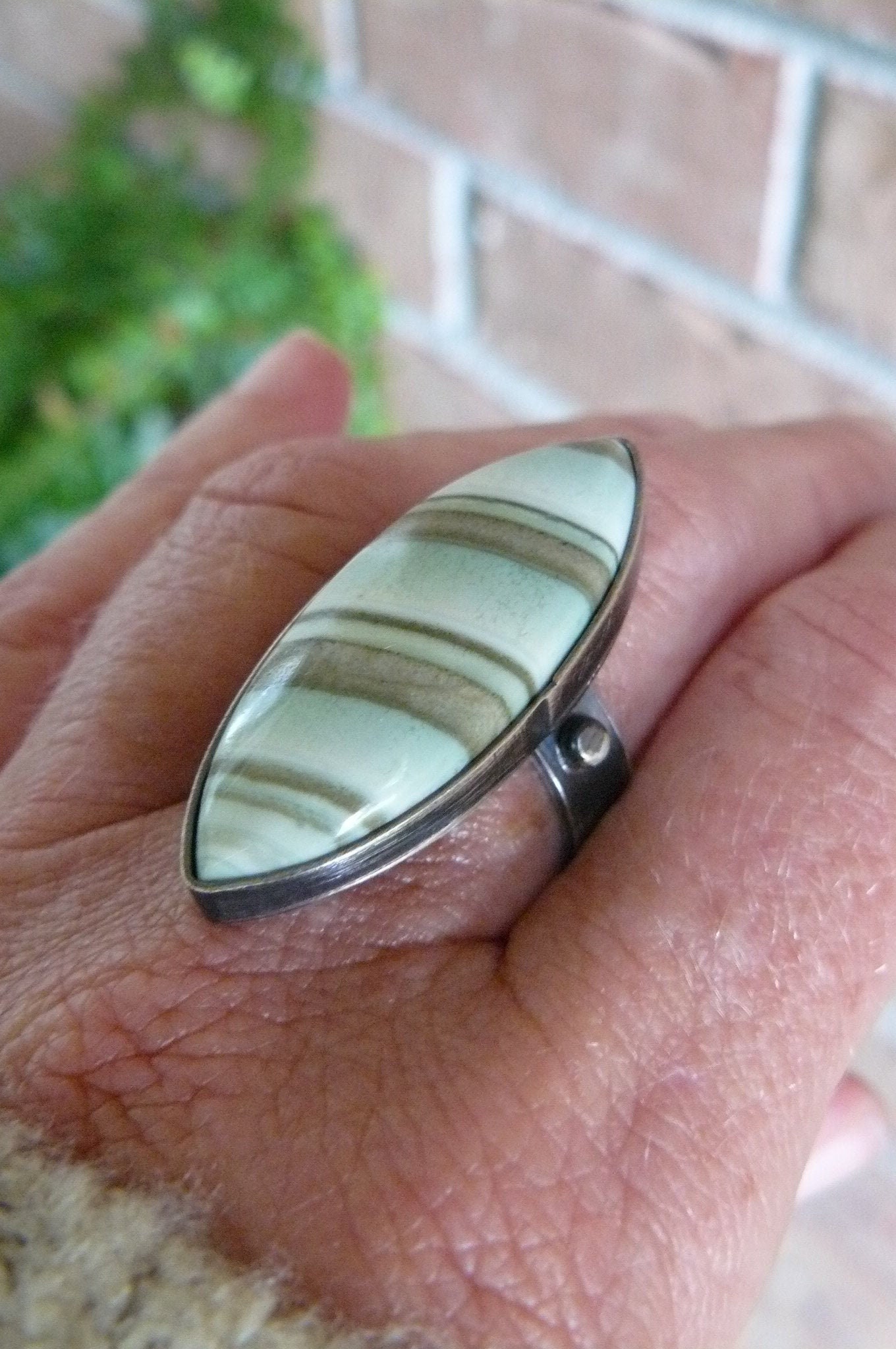 Rings of Saturn - Chalcedony, Gemstone, Sterling, Silver, Artisan ...