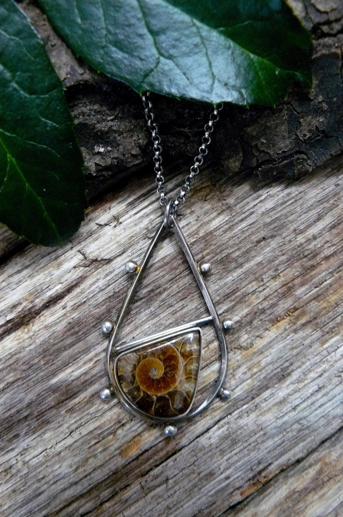 Secrets Ammonite Pendant Natural Statement Necklace | Etsy
