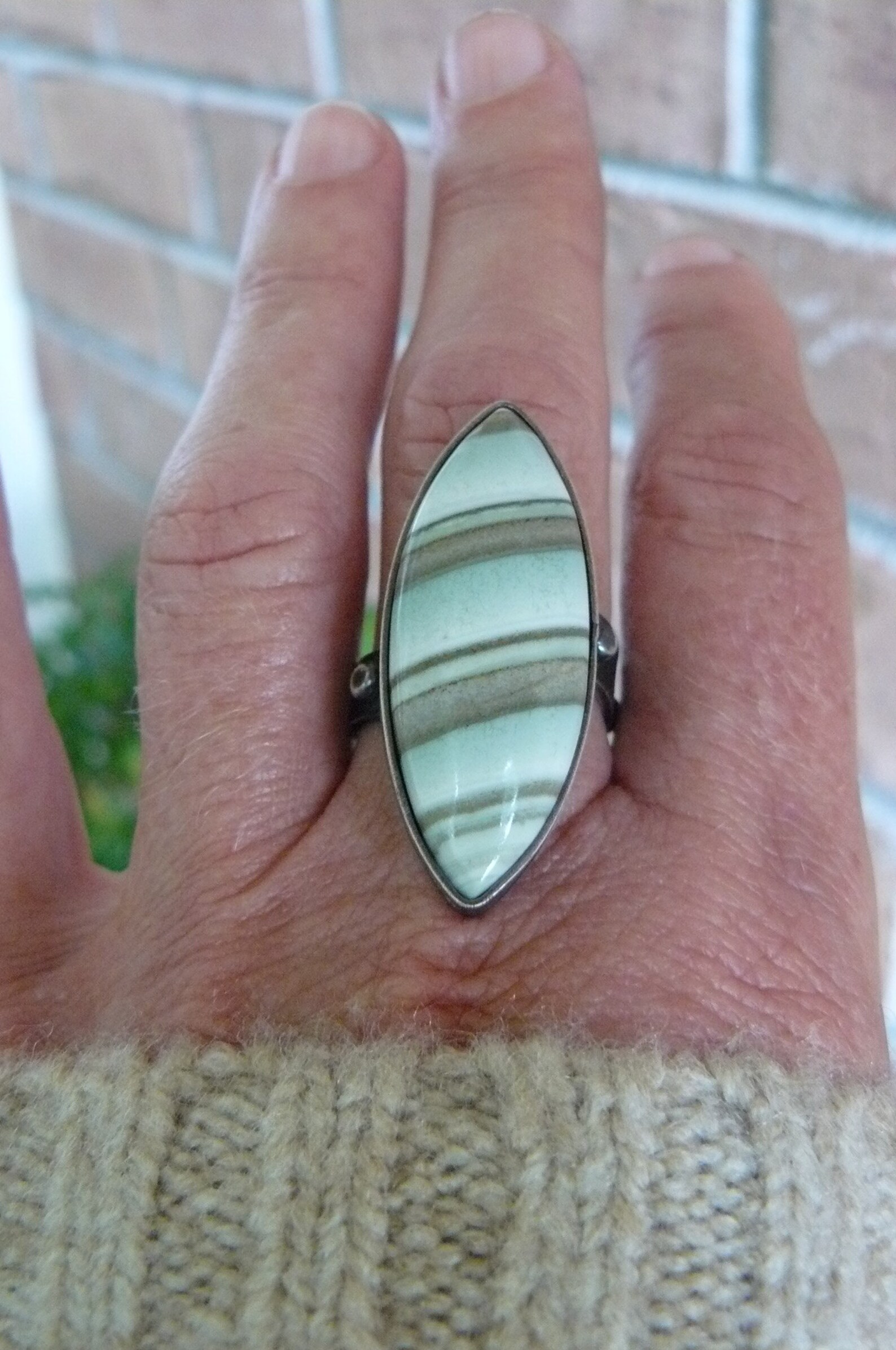 Rings of Saturn - Chalcedony, Gemstone, Sterling, Silver, Artisan ...