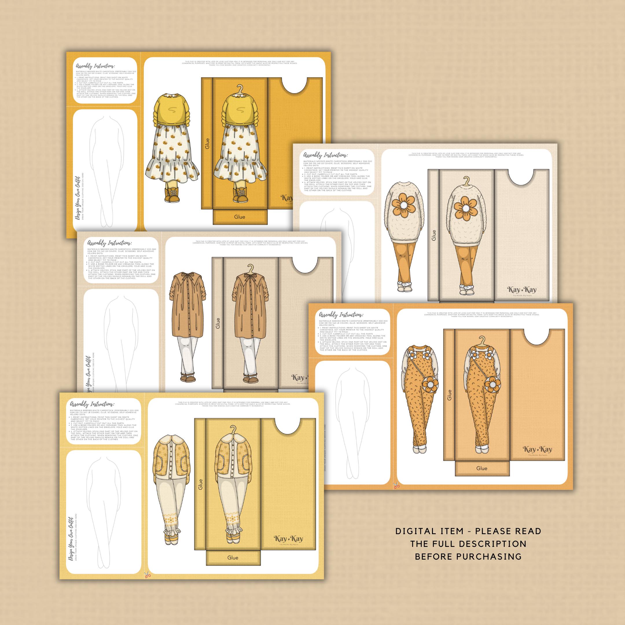 Printable Paper Clothes Set Template, Digital Download, Activities for ...