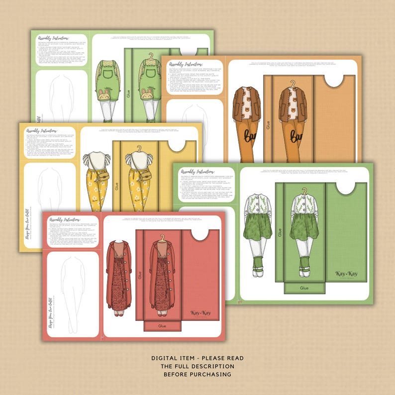 Printable Paper Clothes Set Template, Digital Download, Activities for ...