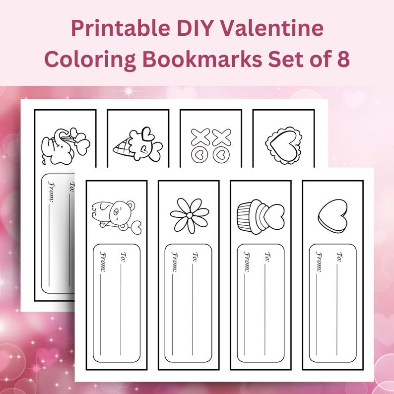 Printable Valentine Bookmarks: 8 DIY Valentine Bookmark Cards for ...