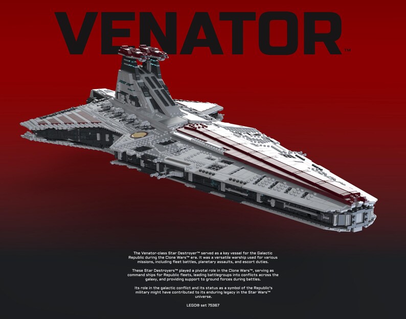 Poster for LEGO® Star Wars Venator™ 75367 - Etsy