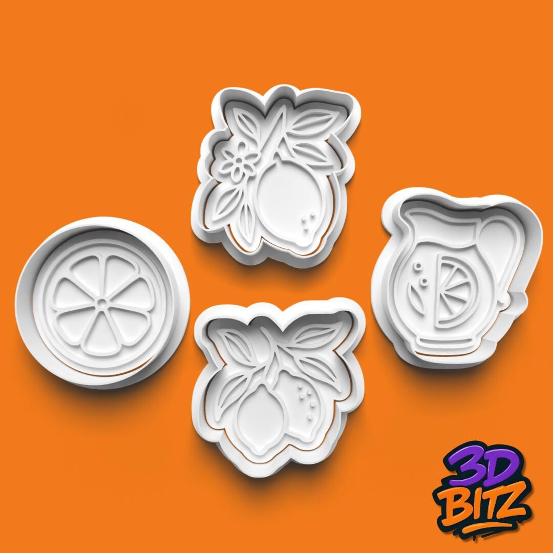 Lemon Cookie Cutters and Embossers Set – Citrus Baking Tools – Summer ...
