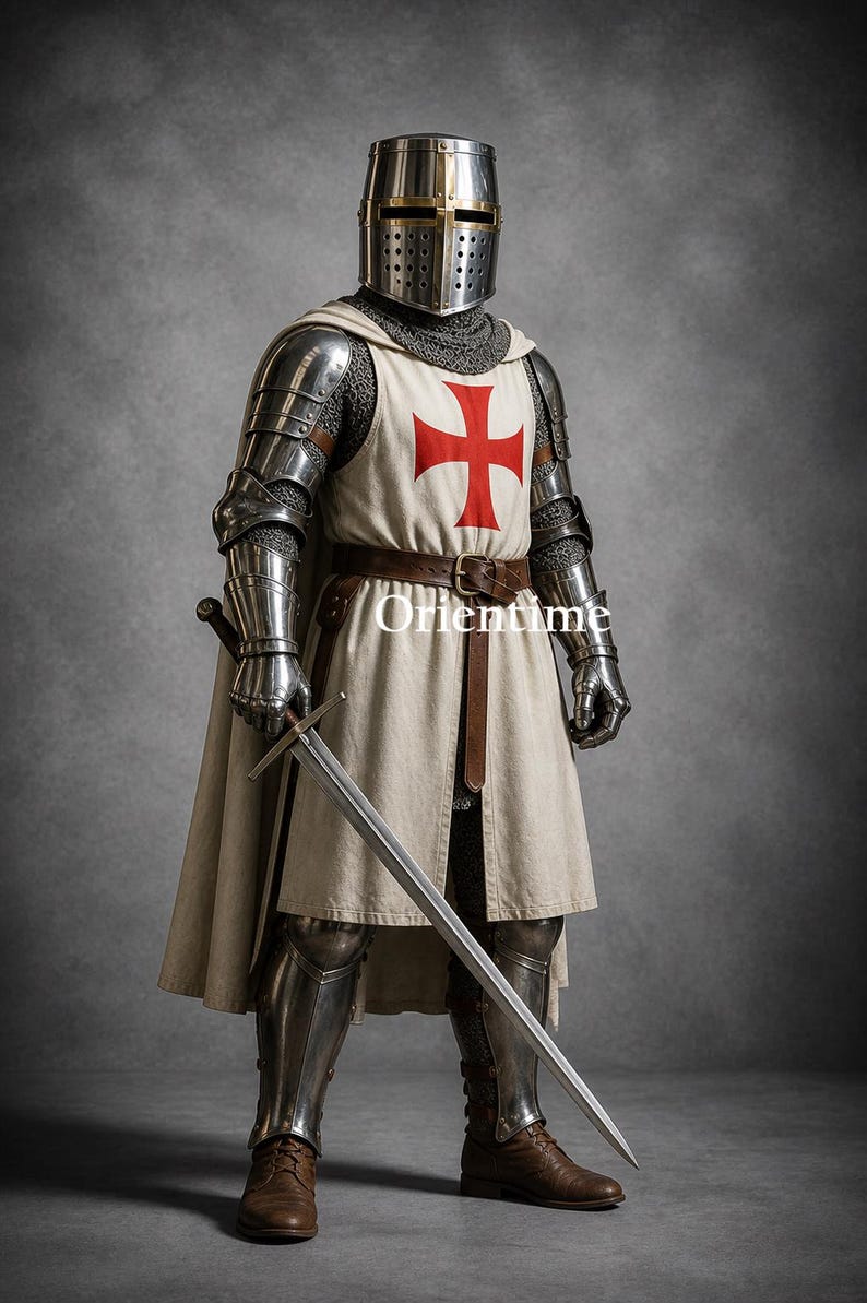 Medieval Knights Templar Suit of Armor, Body Steel Plate Armour ...