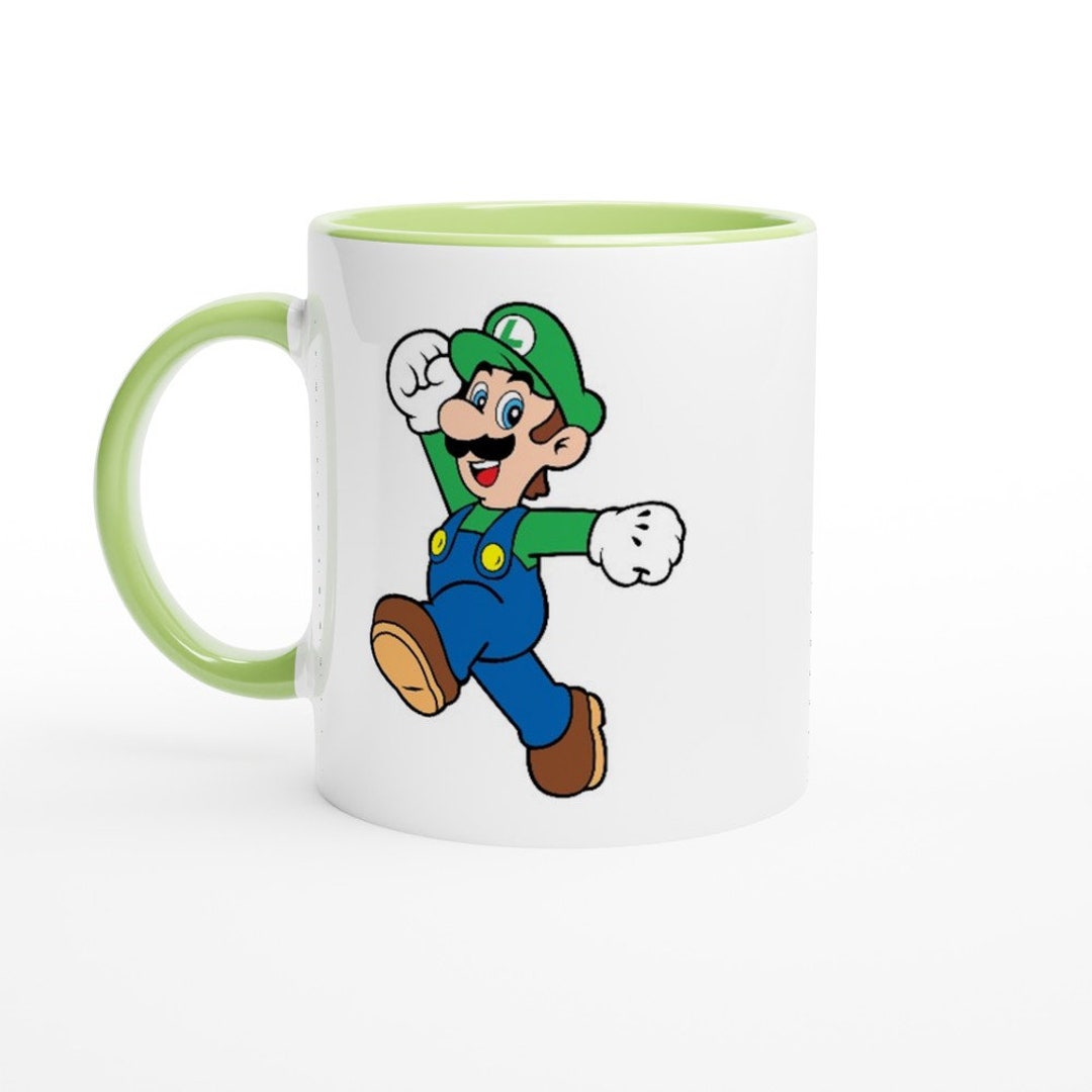 Super Mario Bros. - LUIGI - White 11oz Ceramic Mug With Color Inside ...