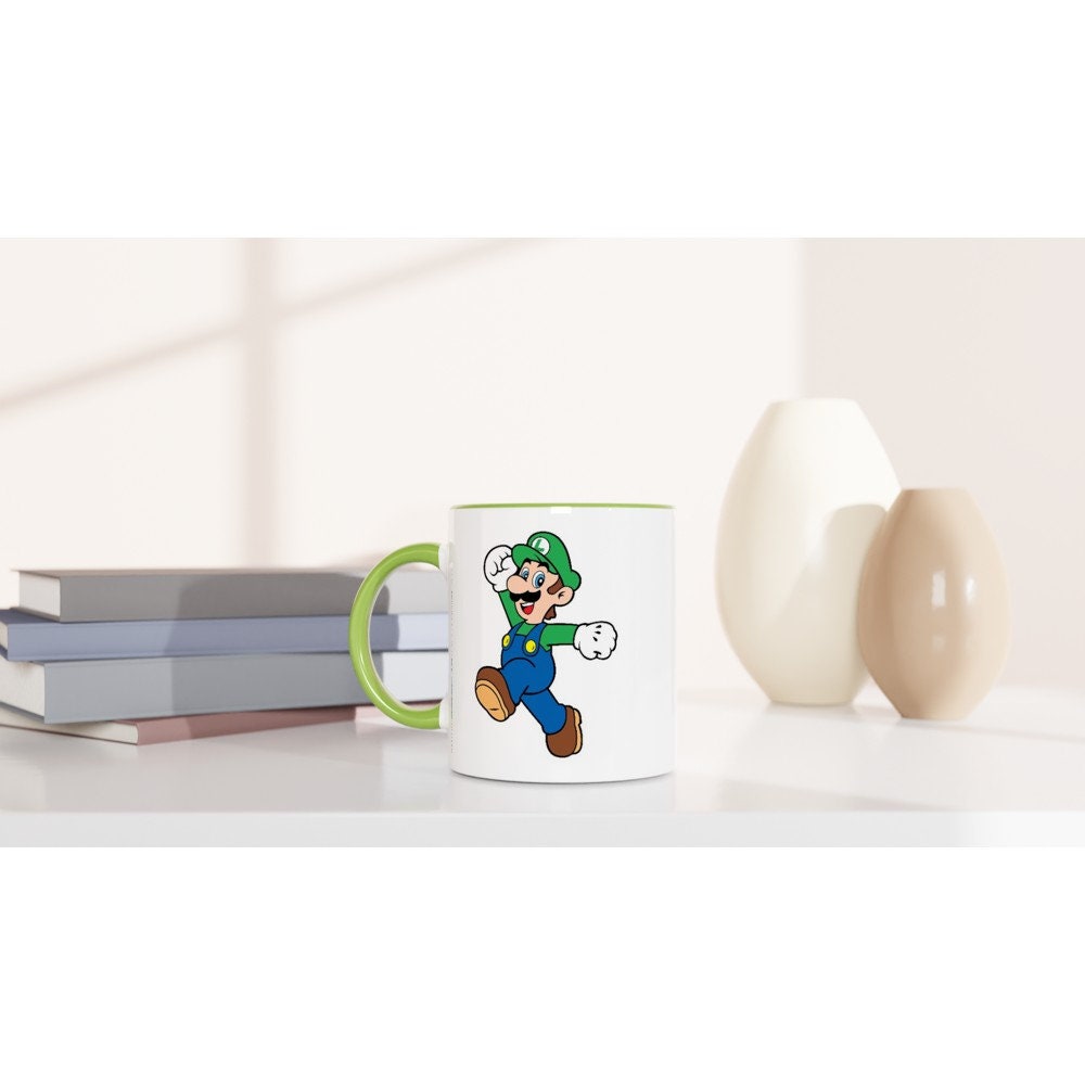 Super Mario Bros. - LUIGI - White 11oz Ceramic Mug With Color Inside ...