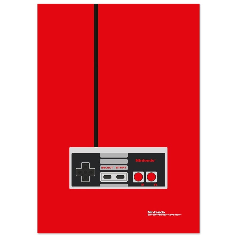 1985: the Nintendo Entertainment System (NES) - RED Retro Gaming Poster ...
