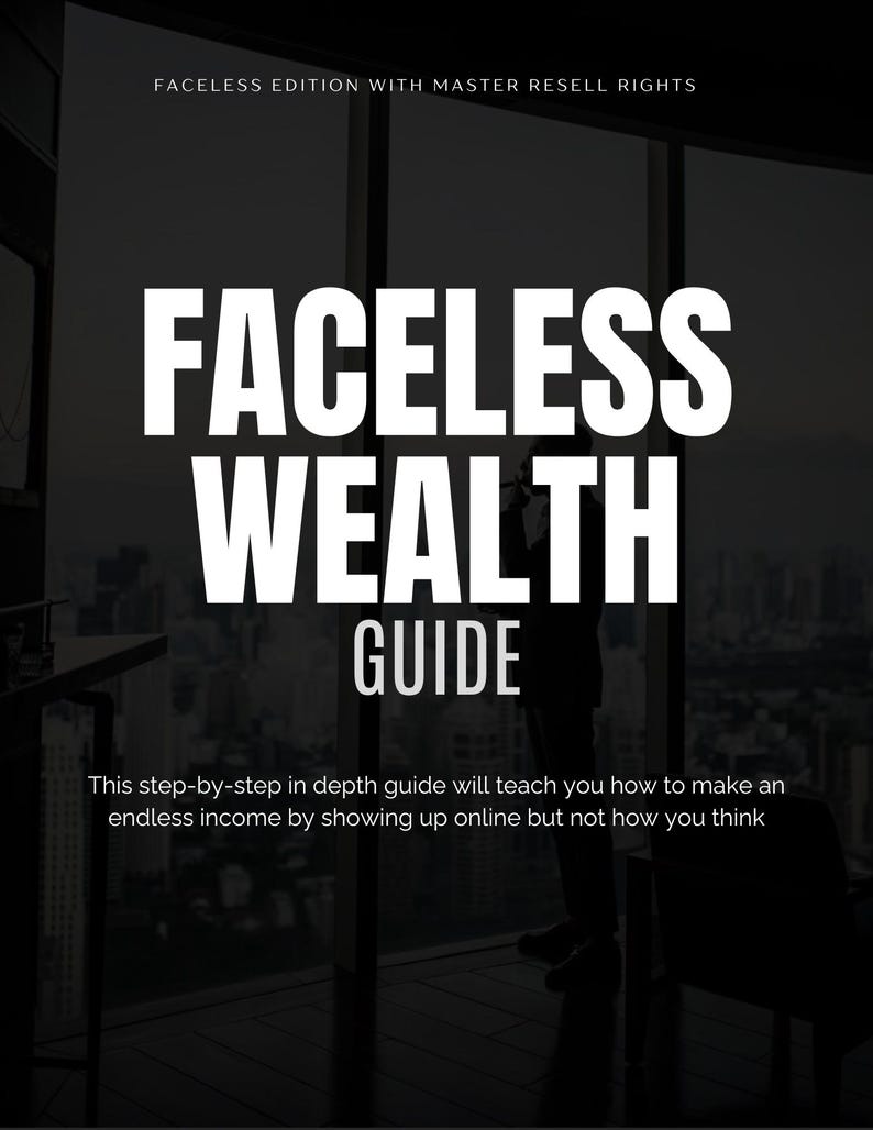 Unlock Faceless Wealth: Your Guide to Digital Success - Etsy