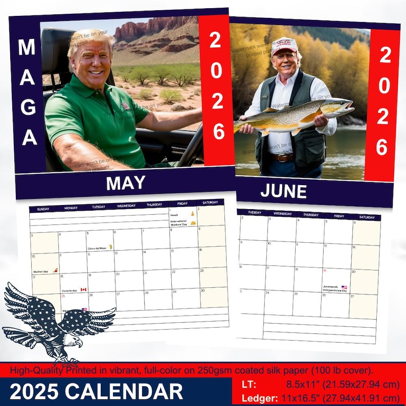 Trump Calendar 2026 Funny Freetime Activity, Gift Idea, Present ...