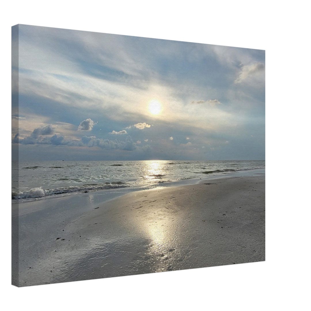 The Blue Venus Planet Shaped Sunset on the Beach Canvas Print A Perfect ...