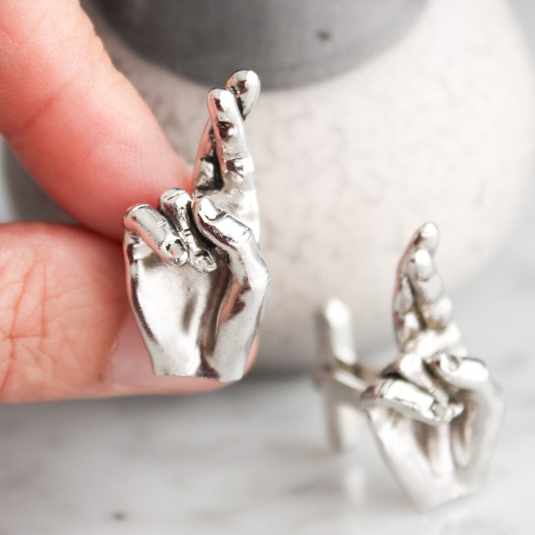 Vintage Fingers Crossed Hand Cufflinks / Vintage Hickok Cuff Links ...