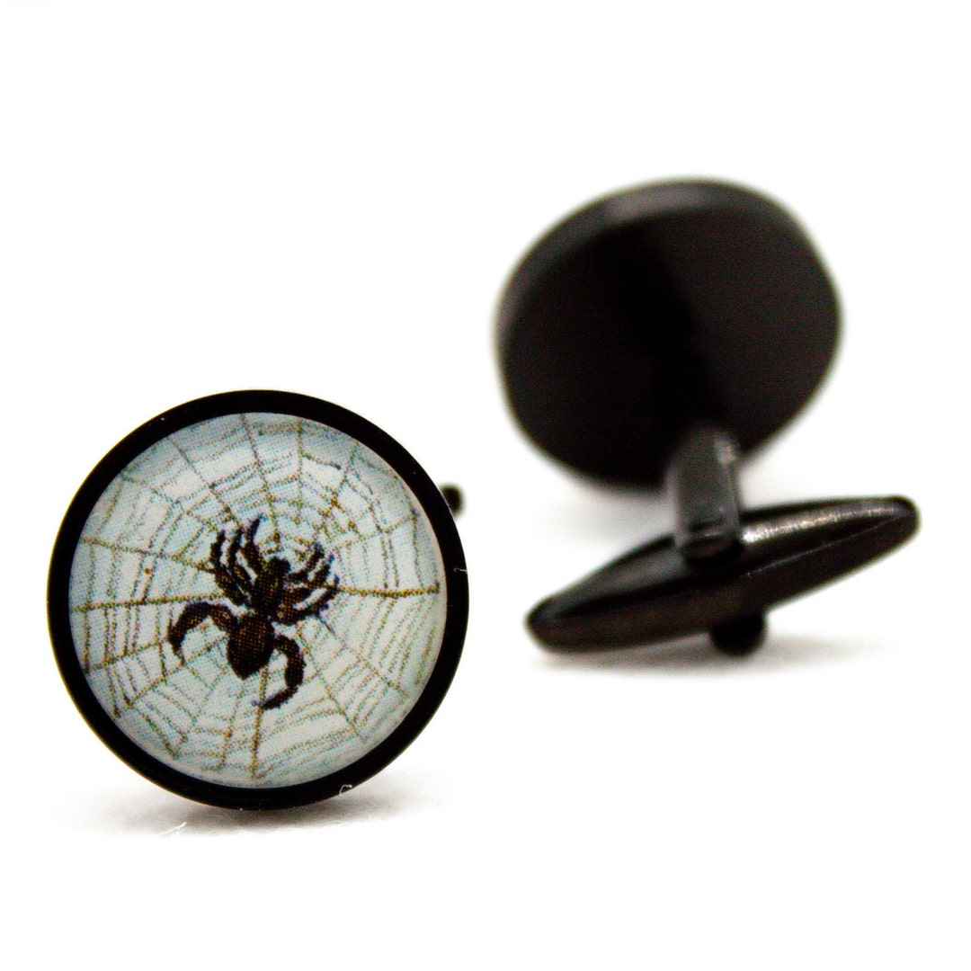 Spider Cufflinks / Spider Web Cuff Links, Gothic Wedding - Etsy UK