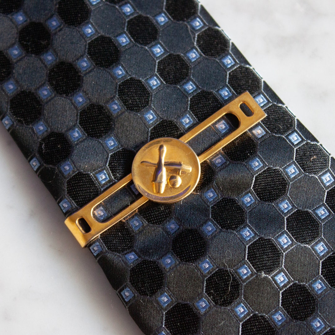 Vintage Bowling Tie Bar / Antique Bowling Ball Tie Clips, Bowling Gifts ...