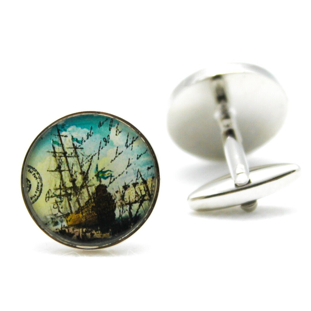 Viking Ship Cufflinks / Pirate Ship Cuff Links, Nautical Gifts - Etsy