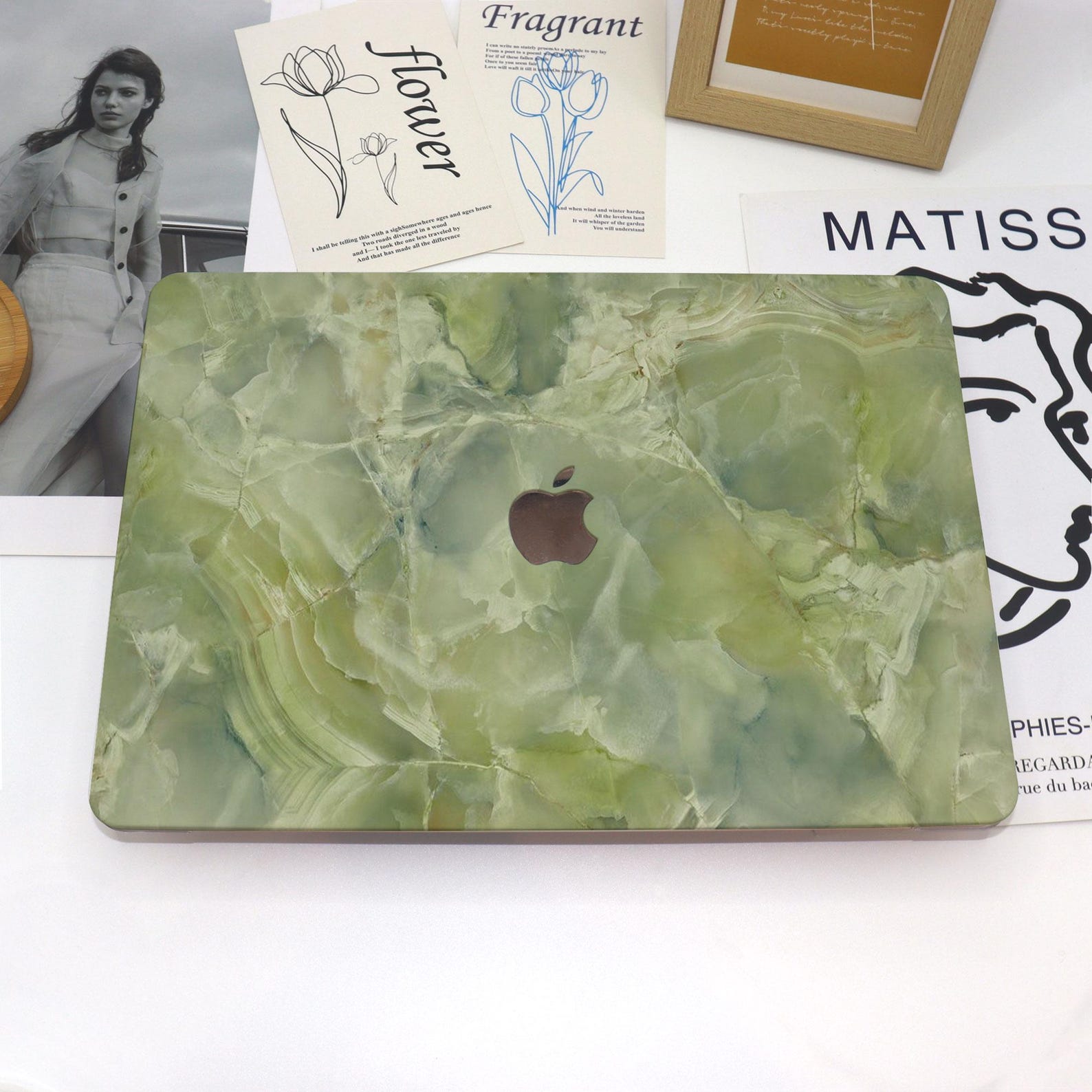Green Marble Pattern MacBook Hard Protective Case Laptop Cover for ...