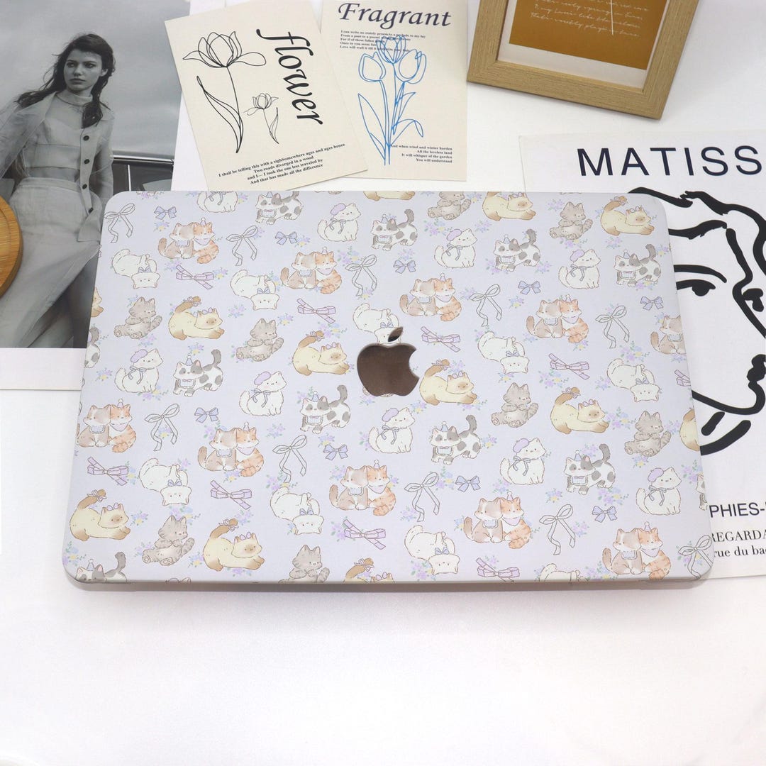Cute Cat Pattern MacBook Case Hard Protective Case Laptop Cover for ...