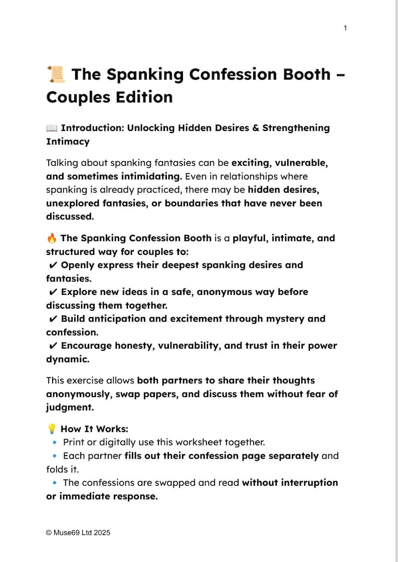 The Ultimate Spanking Ritual Toolkit | Printable BDSM Bundle for Confession, Discipline, Fantasy ...