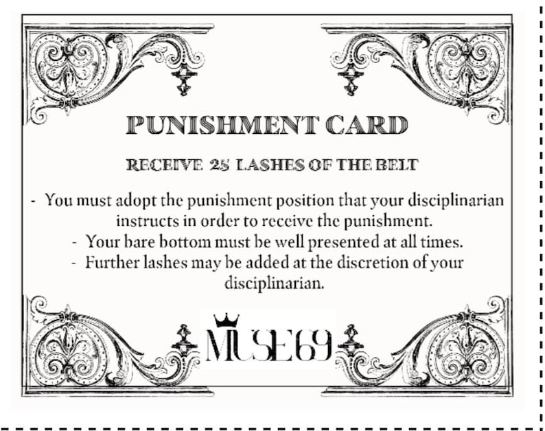 Domestic Discipline Luxury Punishment Cards - Printable Spanking Game ...