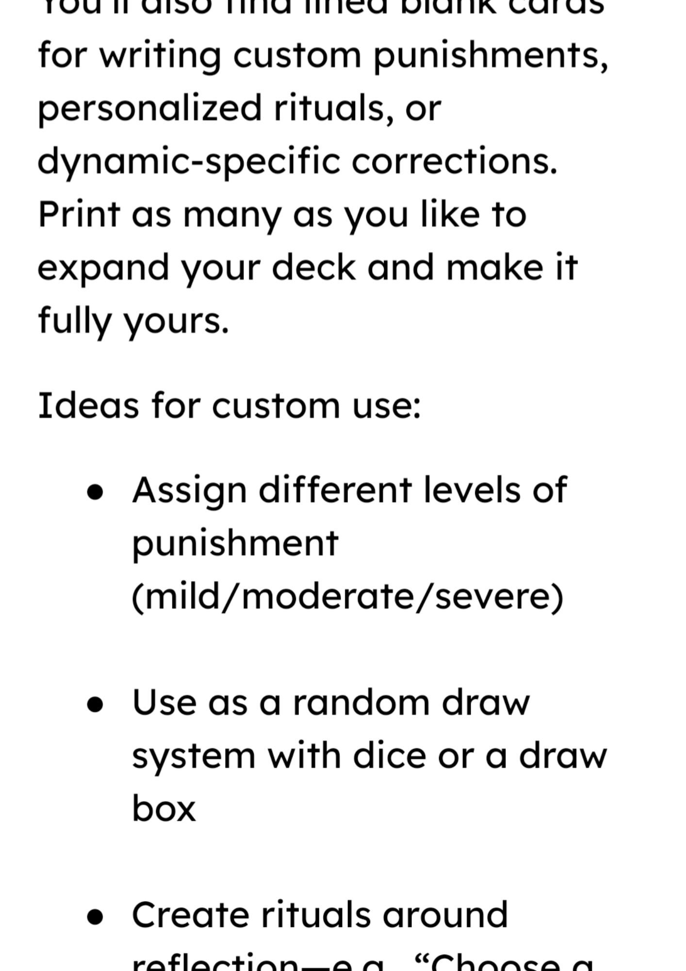Gothic Discipline Card Deck | 24 Spanking & Ritual Punishment Cards ...
